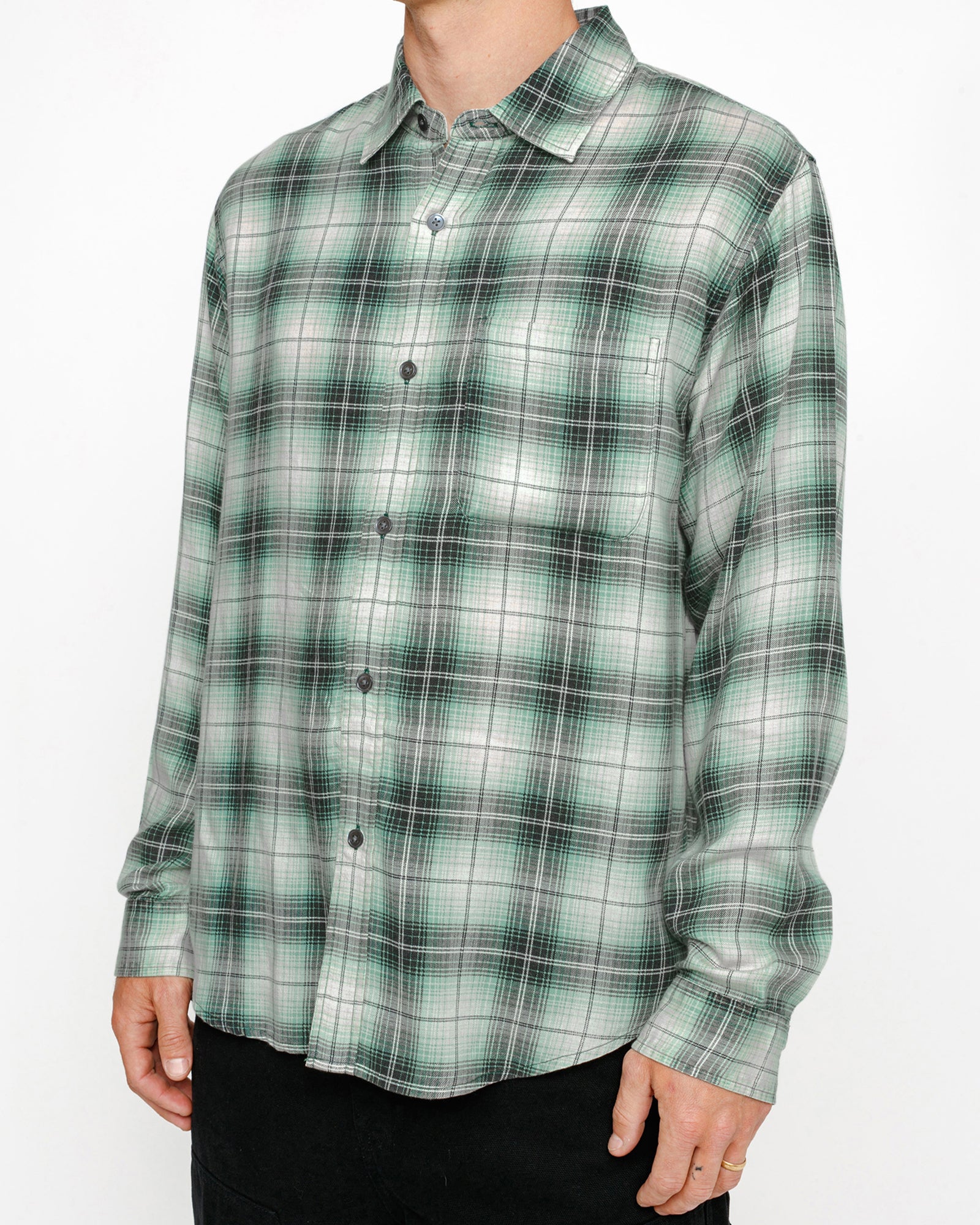 Camisa de cuadros grande Matthew en negro y verde – Estilo moderno y ...